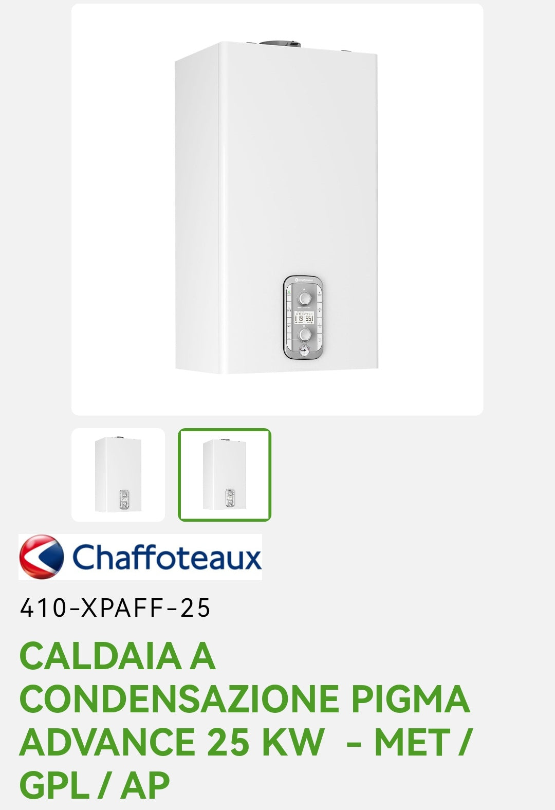 Caldaia Pigma Advance 25 KW MET/Gpl Chaffoteaux – Sodano Ceram Styling ...