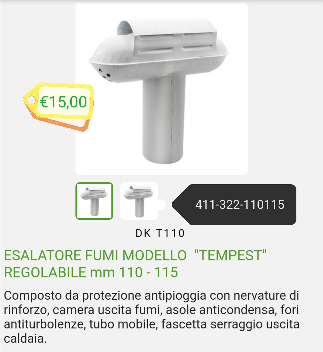 Fume exhaler 110-115 – Sodano Ceram Styling s.r.l
